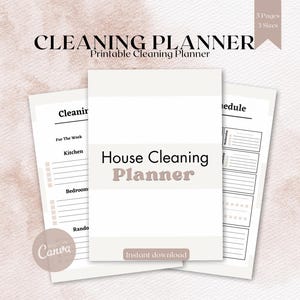 Cleaning Planner Printable, Beige, Cleaning Checklist, Cleaning ...