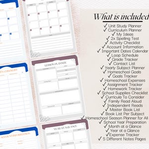 Homeschool Planner, Printable, Bundle, Reading Log, Lesson Plan, Task ...