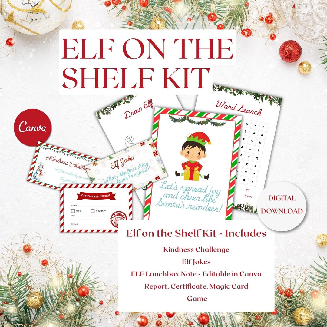 Christmas Elf on the Shelf Kit Printable, Christmas Elf, Elf Kit, Elf ...