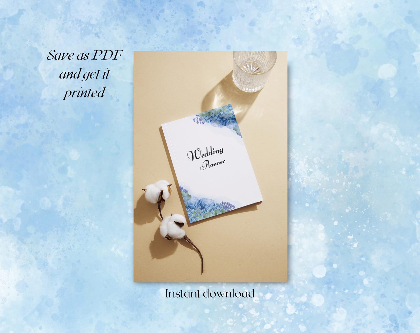 Blue Wedding Planner Printable: Editable Canva Template With Checklist ...