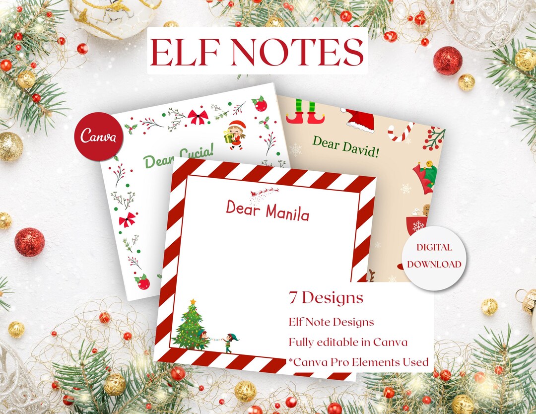 Editable Elf Notes Printable Elf on the Shelf, Christmas Elf Kit, Elf ...