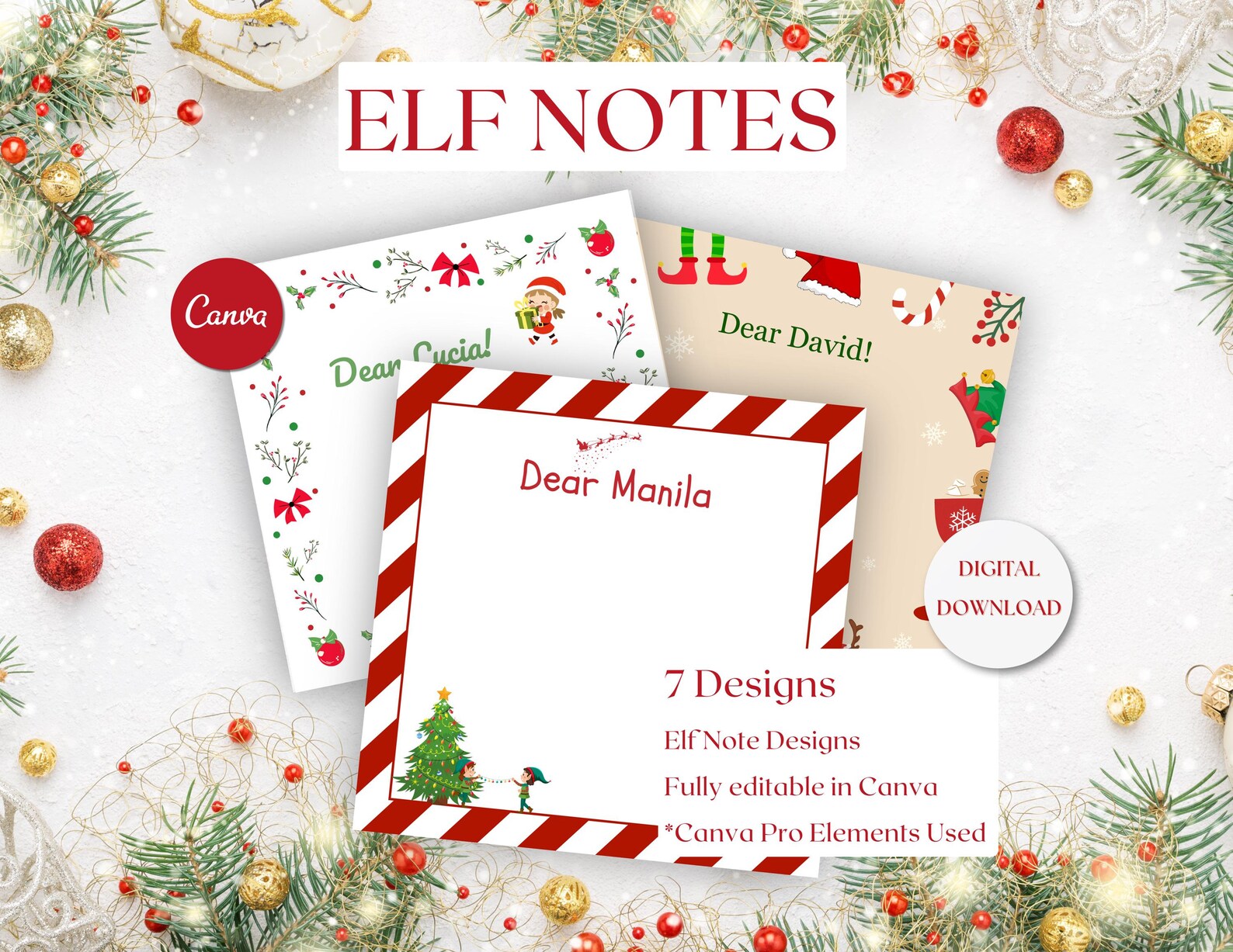 Editable Elf Notes Printable Elf on the Shelf, Christmas Elf Kit, Elf ...