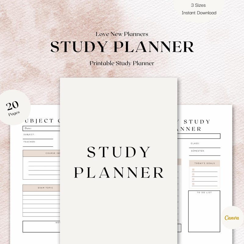 Study Planner - Etsy