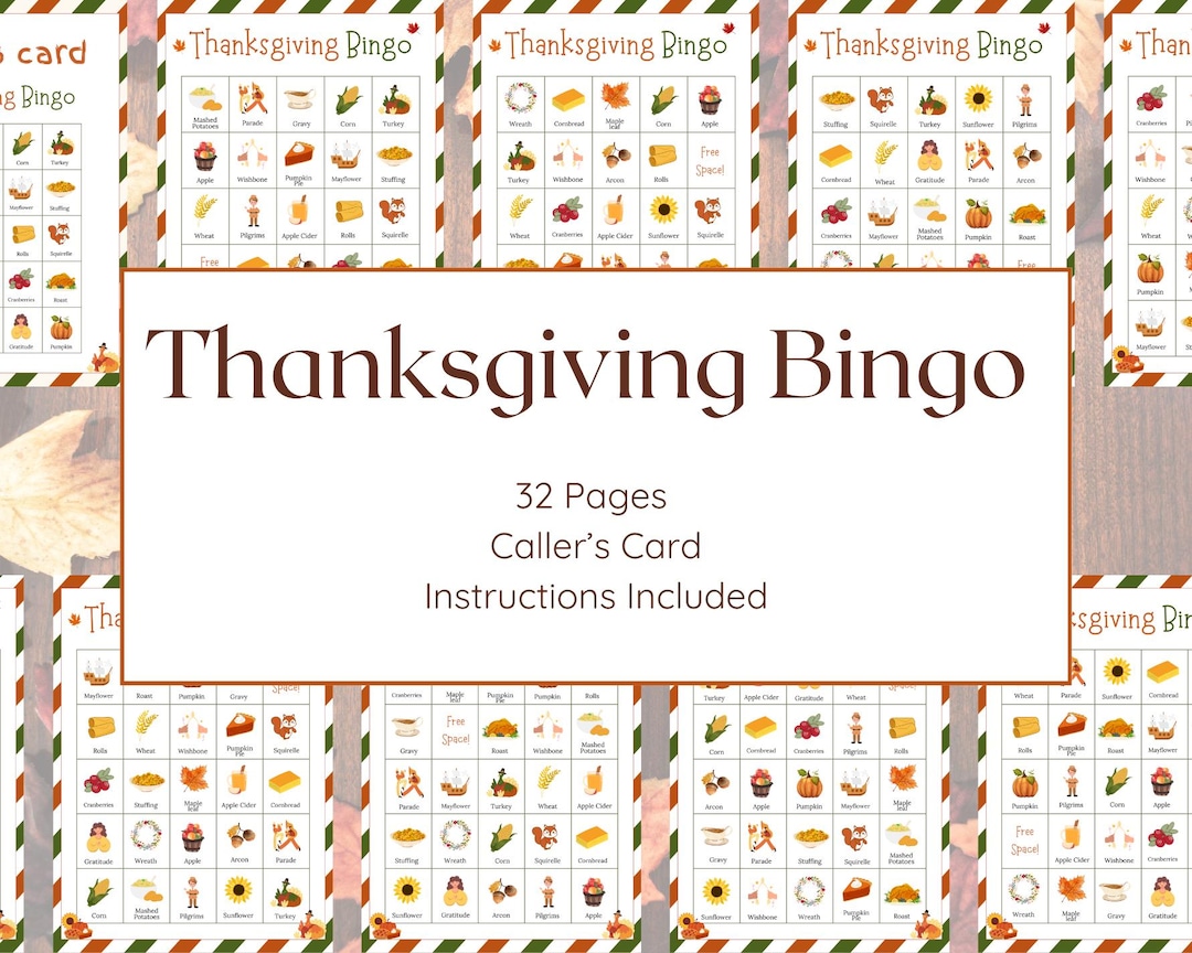 Thanksgiving Bingo, Thanksgiving Game, Thanksgiving Party, Thanksgiving ...