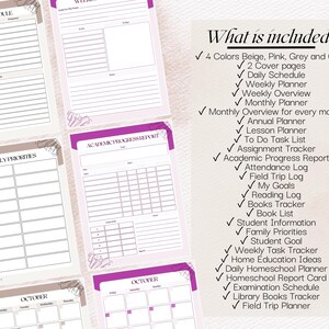 Homeschool Planner, Printable, Bundle, Reading Log, Lesson Plan, Task ...