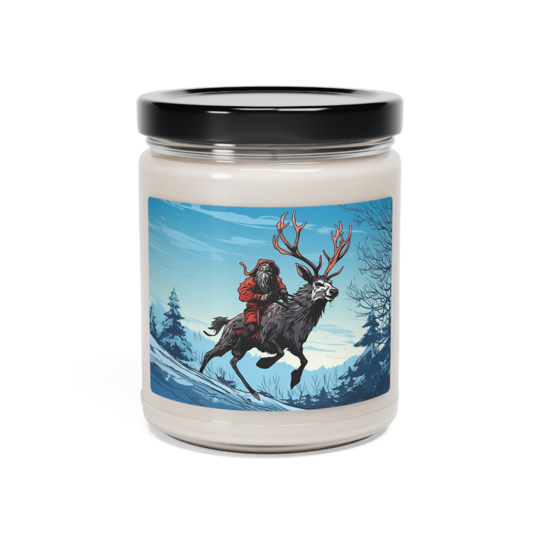Epic Snowy Landscape With Demon Santa and Reindeer - Etsy