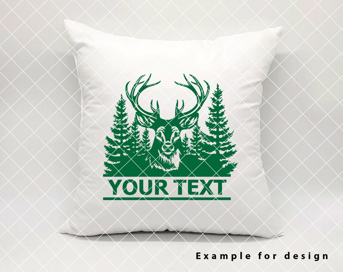 Deer and Tree Monogram SVG Deer Hunting Frame Svg Pine Tree - Etsy