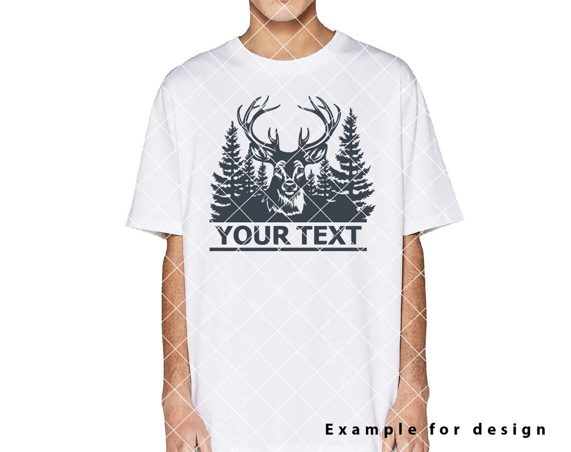 Deer and Tree Monogram SVG Deer Hunting Frame Svg Pine Tree - Etsy