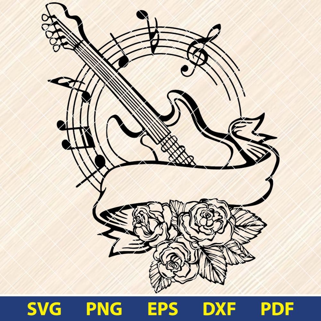 Guitar Music Note Svg, Guitar Svg, Music Svg, Music Note Svg, Music ...
