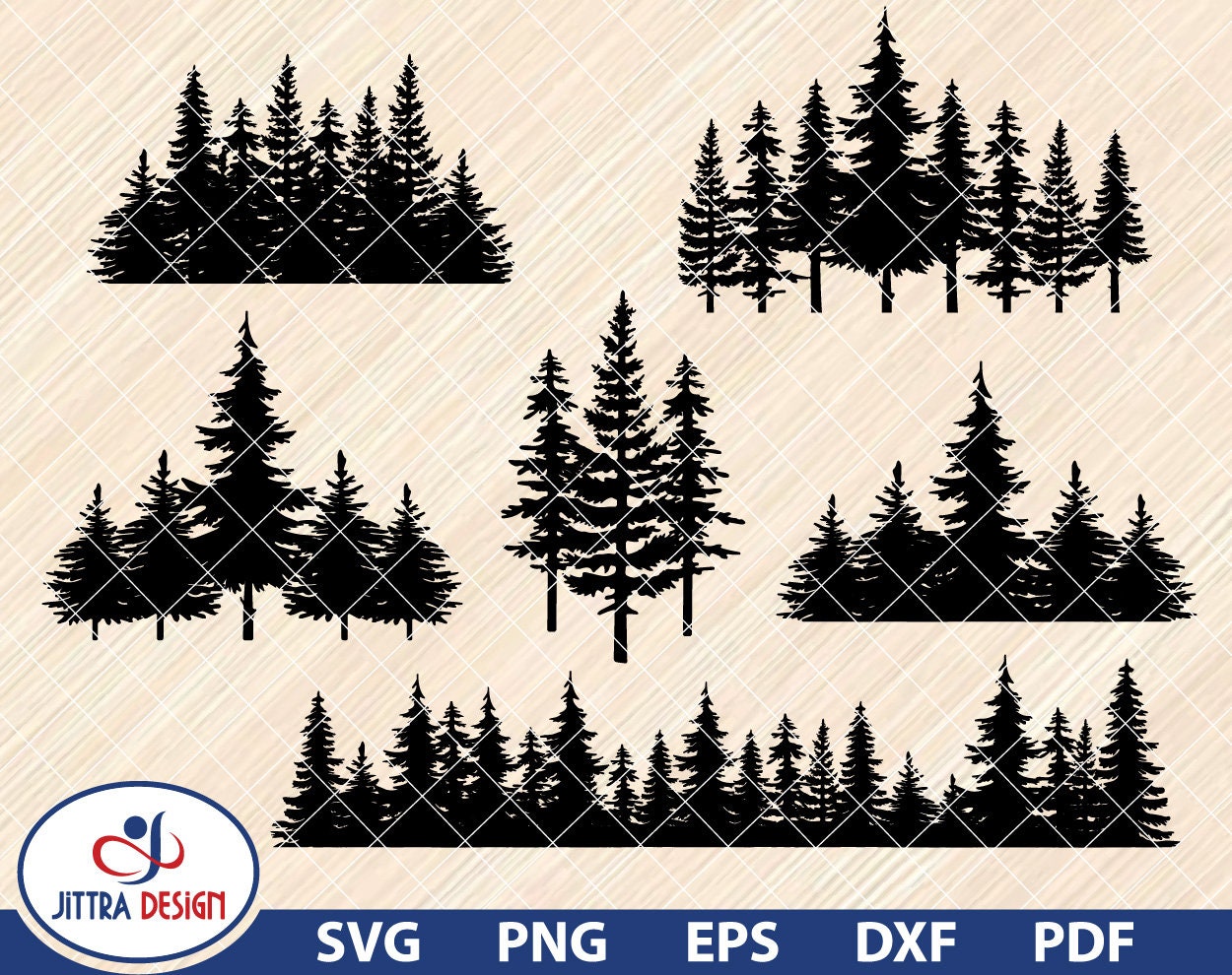 Forest Tree Line SVG Pine Trees Svg Forest Svg Bundle Tree - Etsy Australia