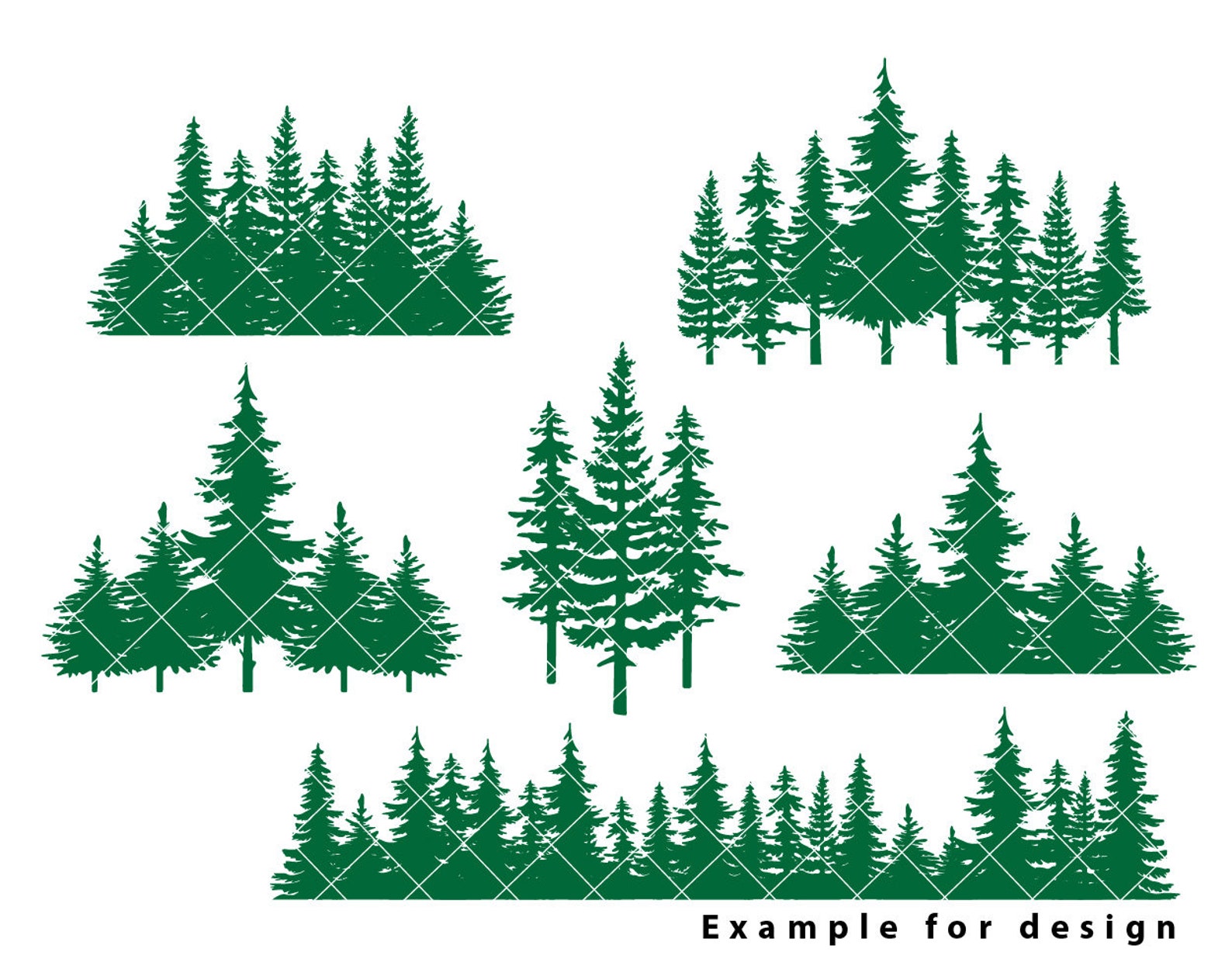 Forest Tree Line SVG, Pine Trees Svg, Forest Svg Bundle, Tree Line Svg ...