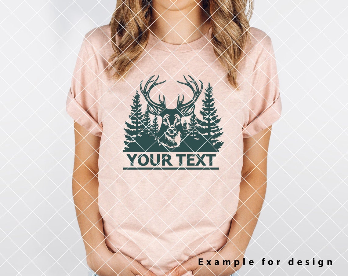 Deer and Tree Monogram SVG Deer Hunting Frame Svg Pine Tree - Etsy
