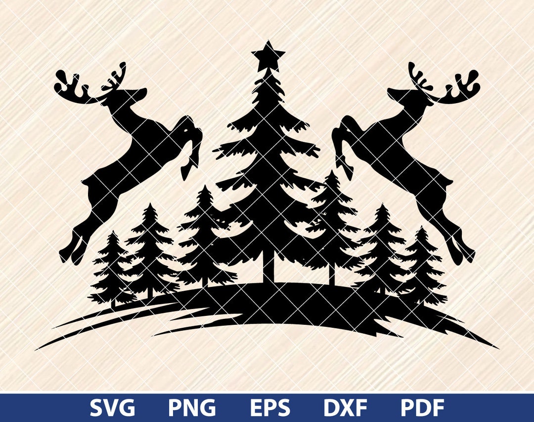 Christmas Scene SVG, Winter Scene Svg, Santa Claus Svg, Reindeer Svg ...
