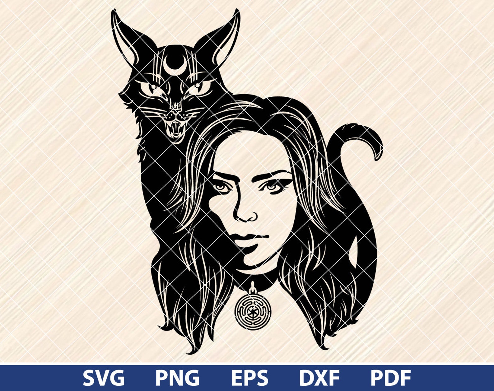 Witch and Black Cat Svg, Witch Svg, Warrior Girl Svg, Norse Svg, Pagan ...