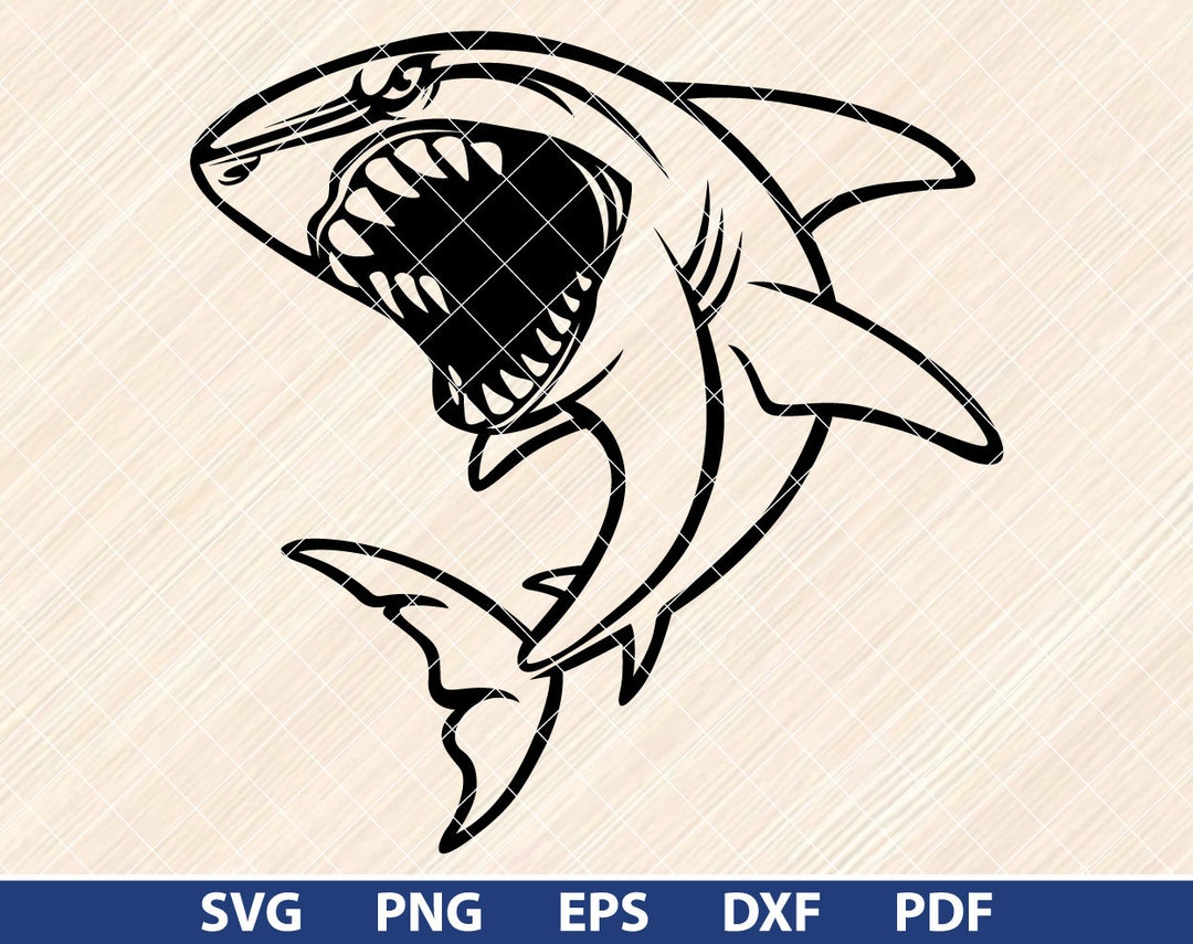 Shark in the Ocean Svg, Shark Svg, Shark Design Svg, Shark Silhouette ...