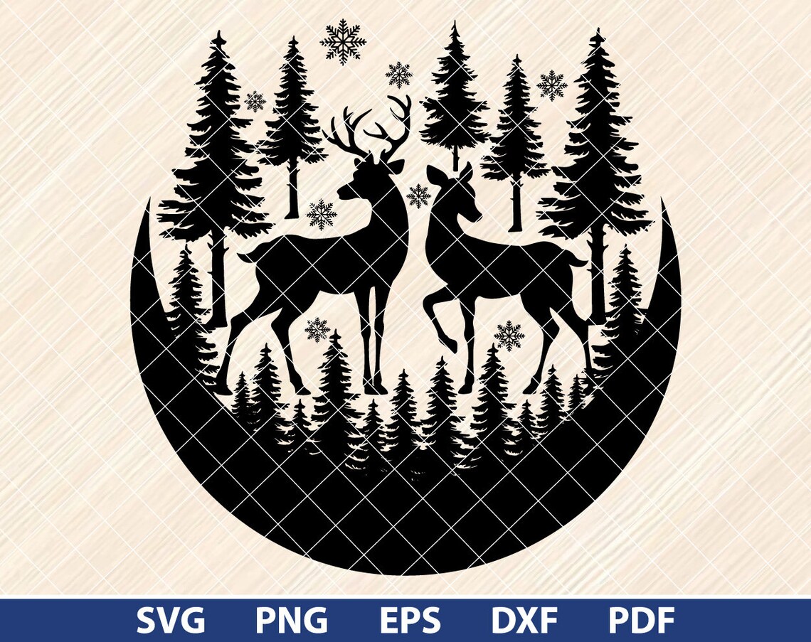 Christmas Scene SVG, Winter Scene Svg, Santa Claus Svg, Reindeer Svg ...