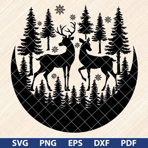 Christmas Scene SVG, Winter Scene Svg, Santa Claus Svg, Reindeer Svg ...