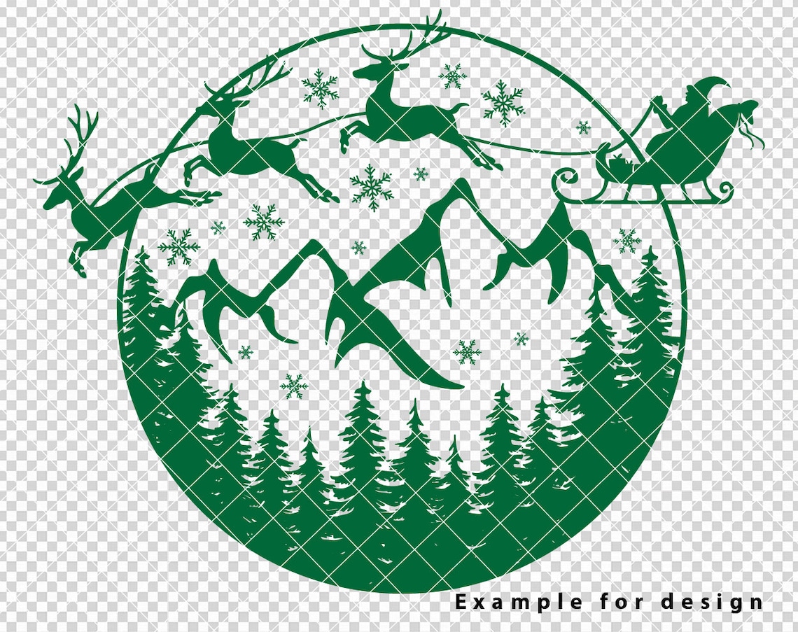 Winter Scene SVG, Christmas Scene Svg, Santa Claus Svg, Reindeer Svg ...