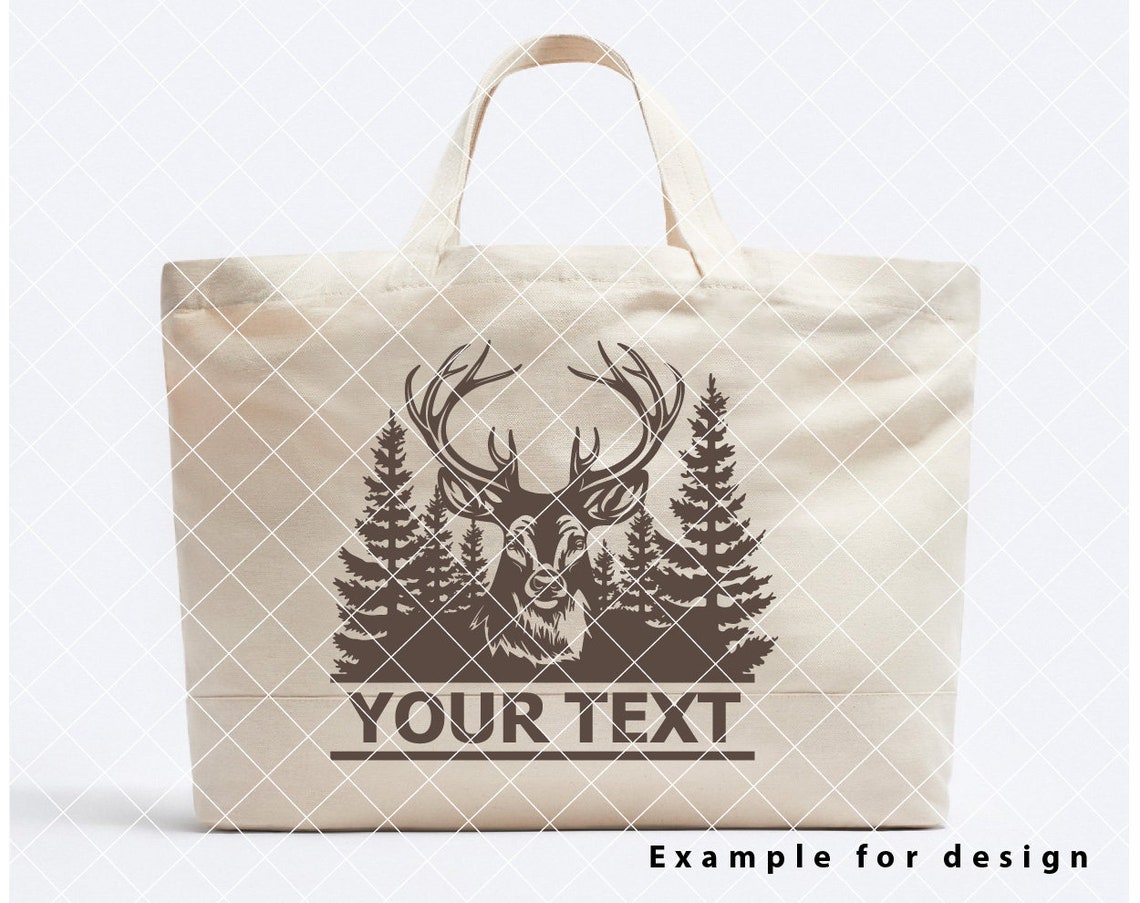 Deer and Tree Monogram SVG Deer Hunting Frame Svg Pine Tree - Etsy