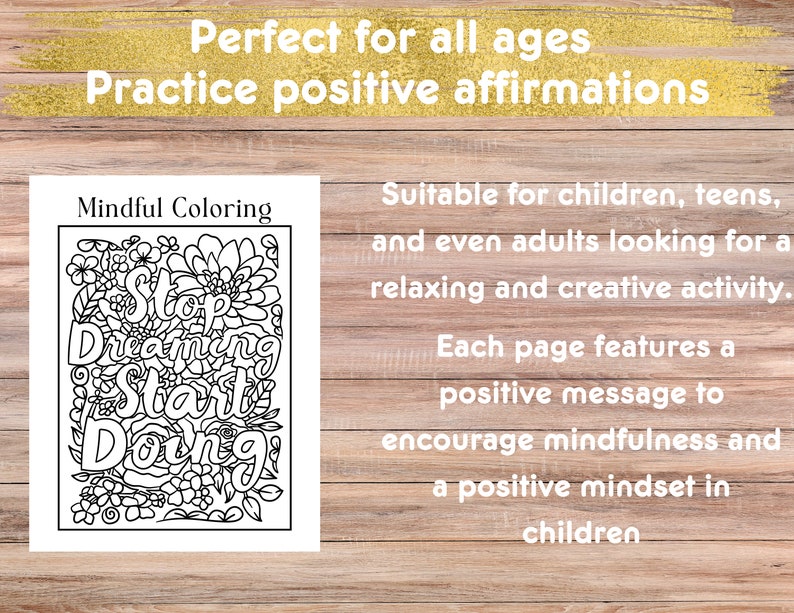 Mindful Coloring Pages for Kids, Inspirational Coloring Sheets ...