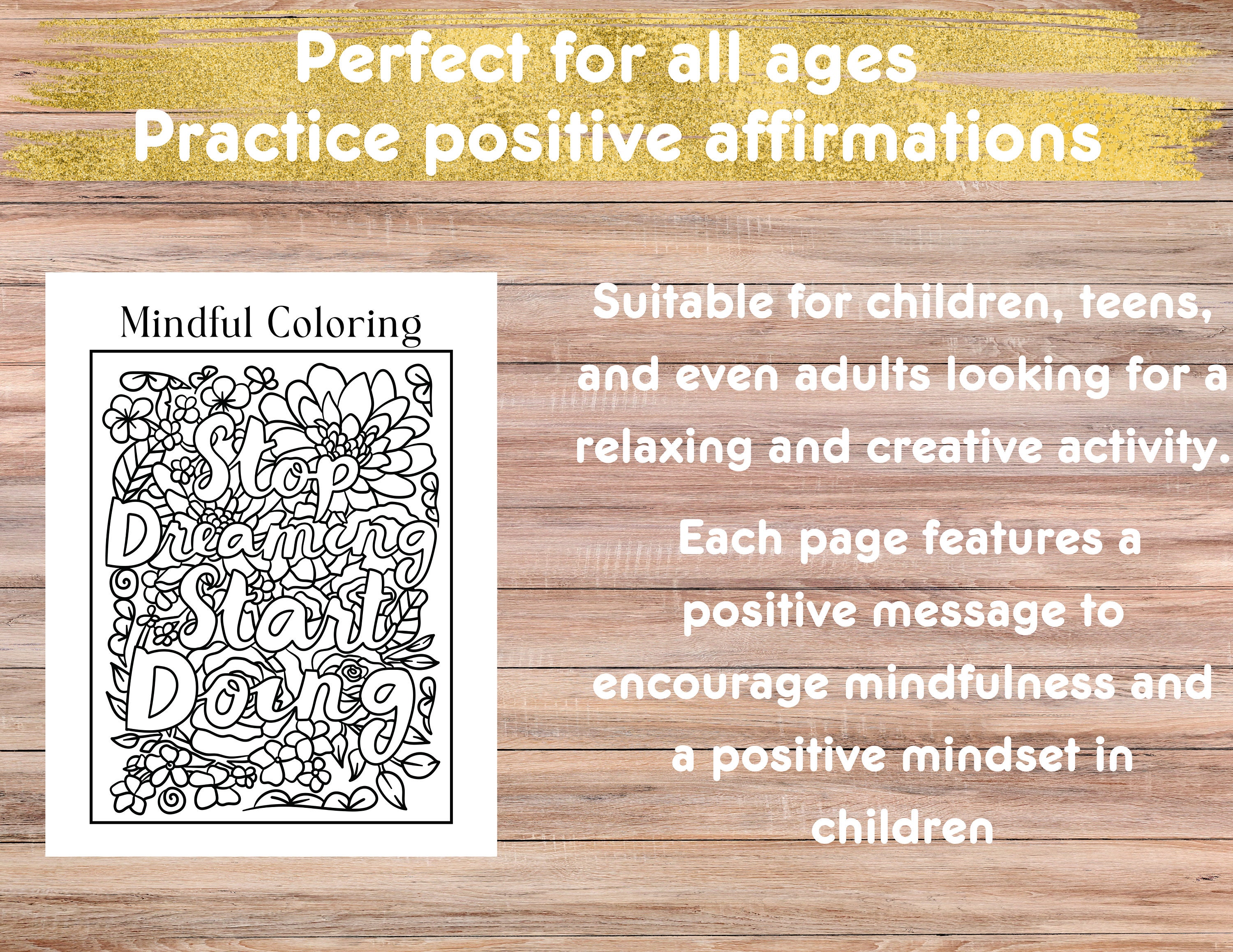 Mindful Coloring Pages for Kids, Inspirational Coloring Sheets ...