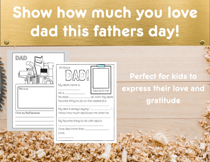 Father's Day Activity Page All About My Dad World's Best Dad Badge I ...