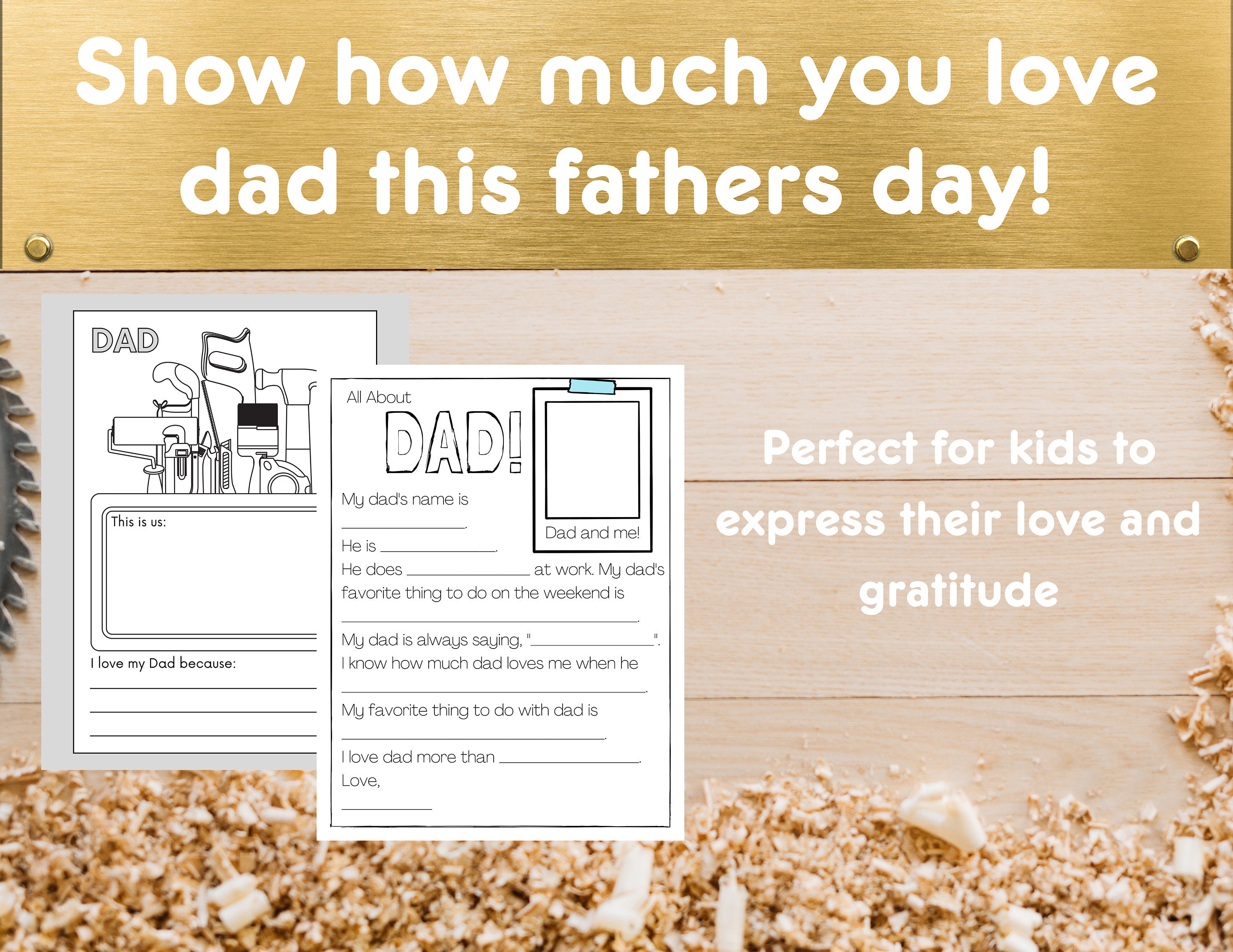 Father's Day Activity Page | All About My Dad | World's Best Dad Badge ...