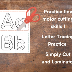 Kindergarten Alphabet Tracing Cards, Printable ABC Flashcards, Large ...