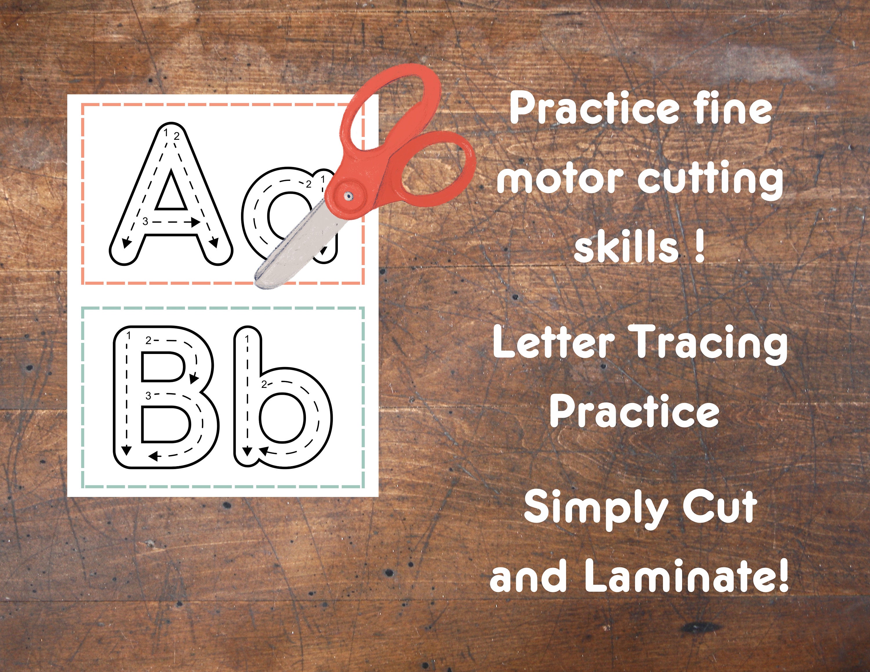Kindergarten Alphabet Tracing Cards, Printable ABC Flashcards, Large ...