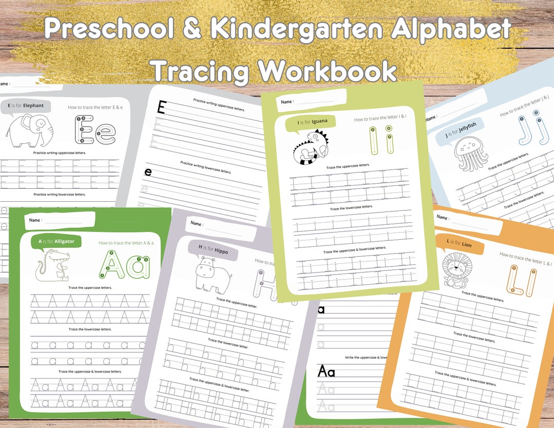 Preschool & Kindergarten Alphabet Tracing Workbook | Printable ABC ...