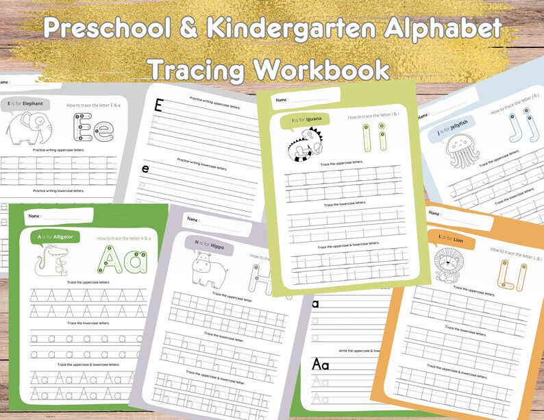 Preschool & Kindergarten Alphabet Tracing Workbook | Printable ABC ...