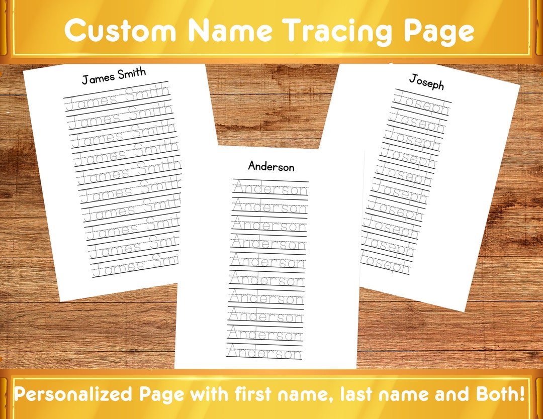 Personalized Kids Name Tracing Worksheet - Custom Handwriting Practice ...