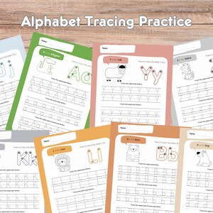 Preschool & Kindergarten Alphabet Tracing Workbook | Printable ABC ...