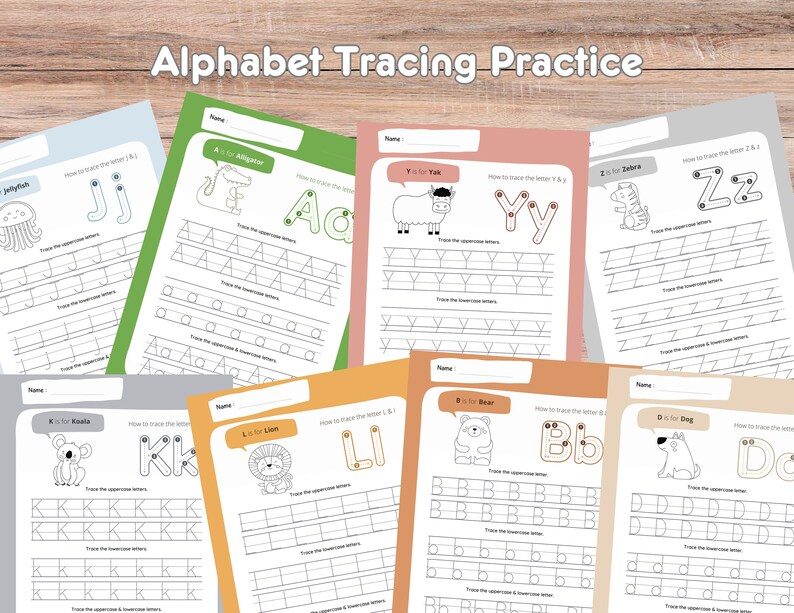 Preschool & Kindergarten Alphabet Tracing Workbook | Printable ABC ...