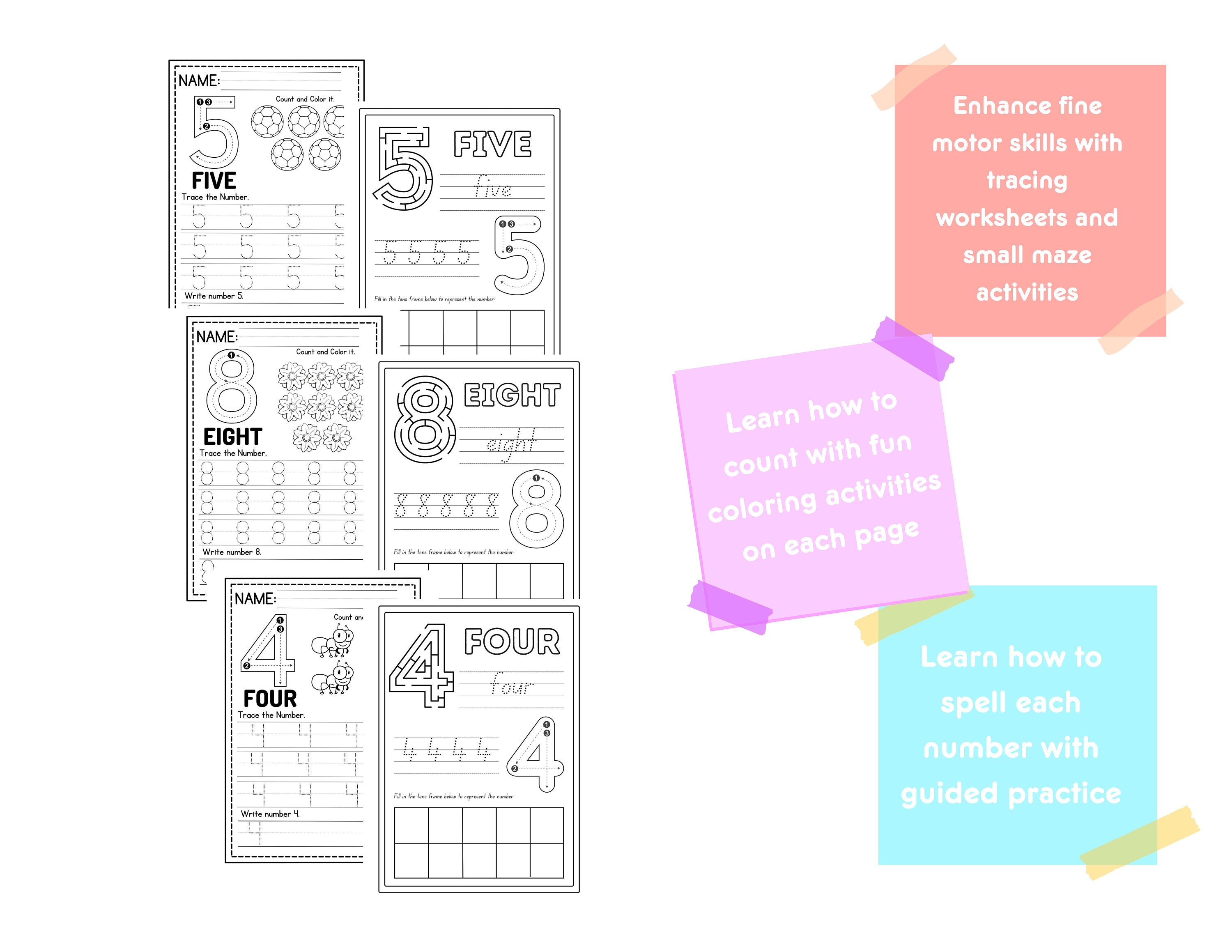 Personalized Preschool Numbers Workbook | Fun Counting & Tracing ...