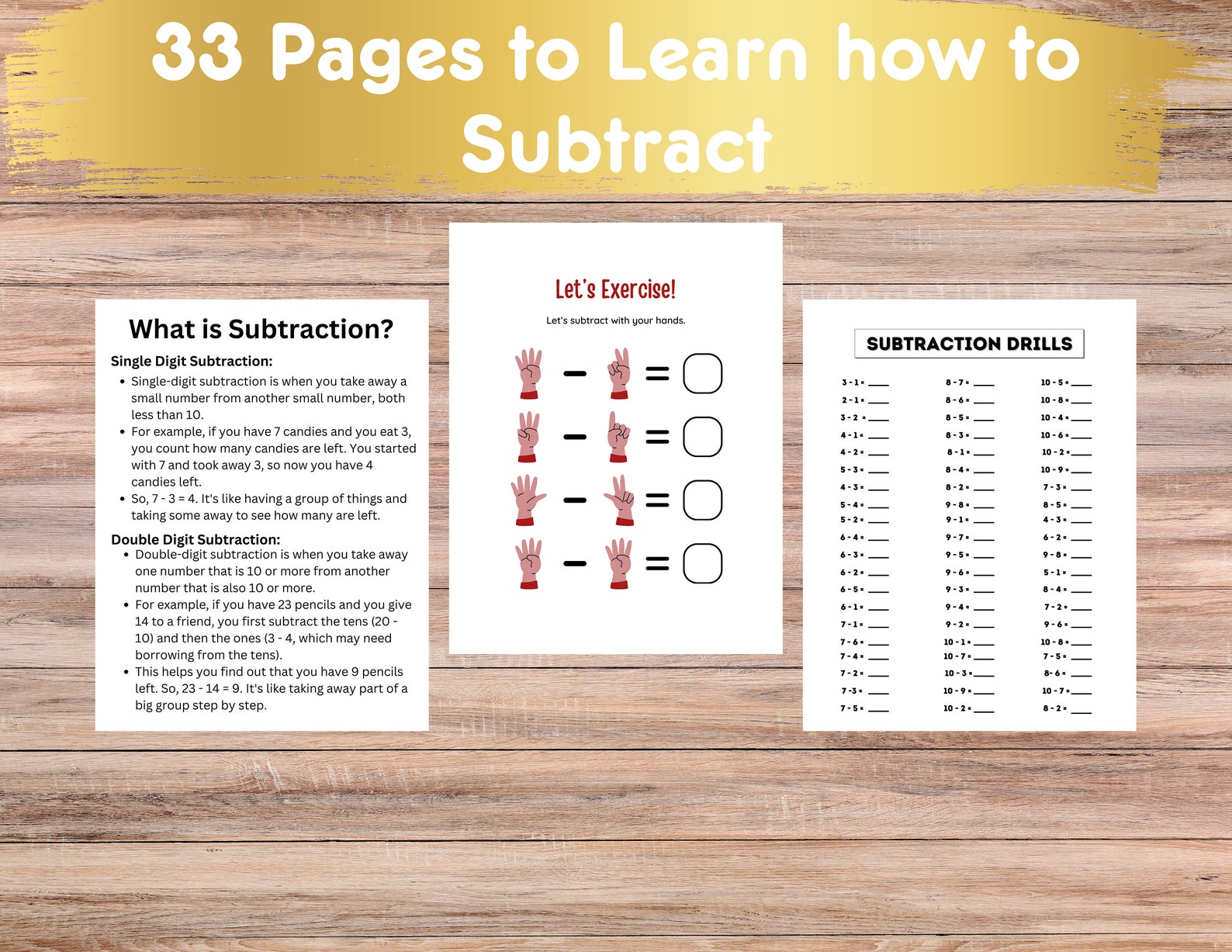 Subtraction Worksheets for Kindergarten | Printable Math Worksheets ...