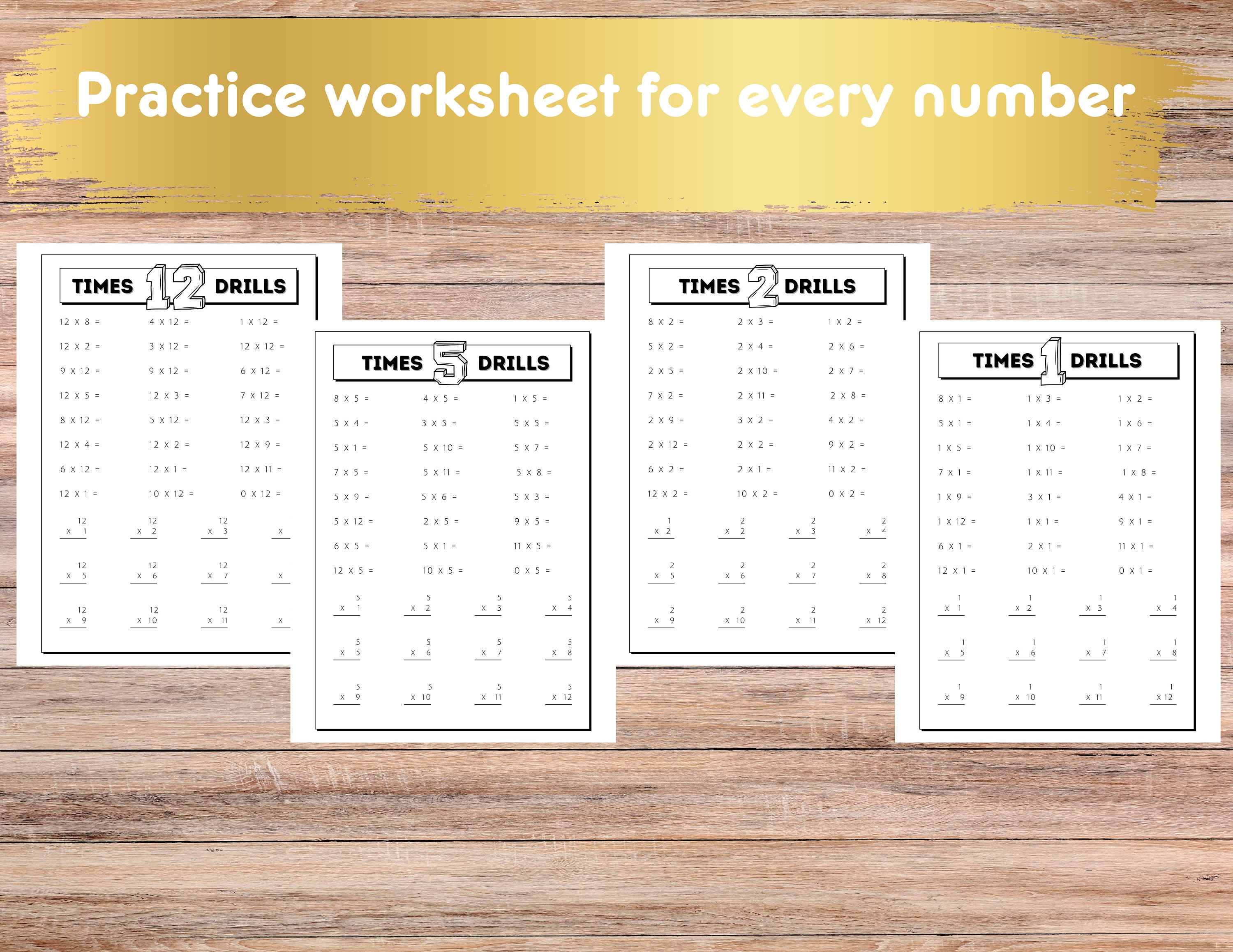43-page Multiplication Practice Workbook Printable Math Worksheets ...