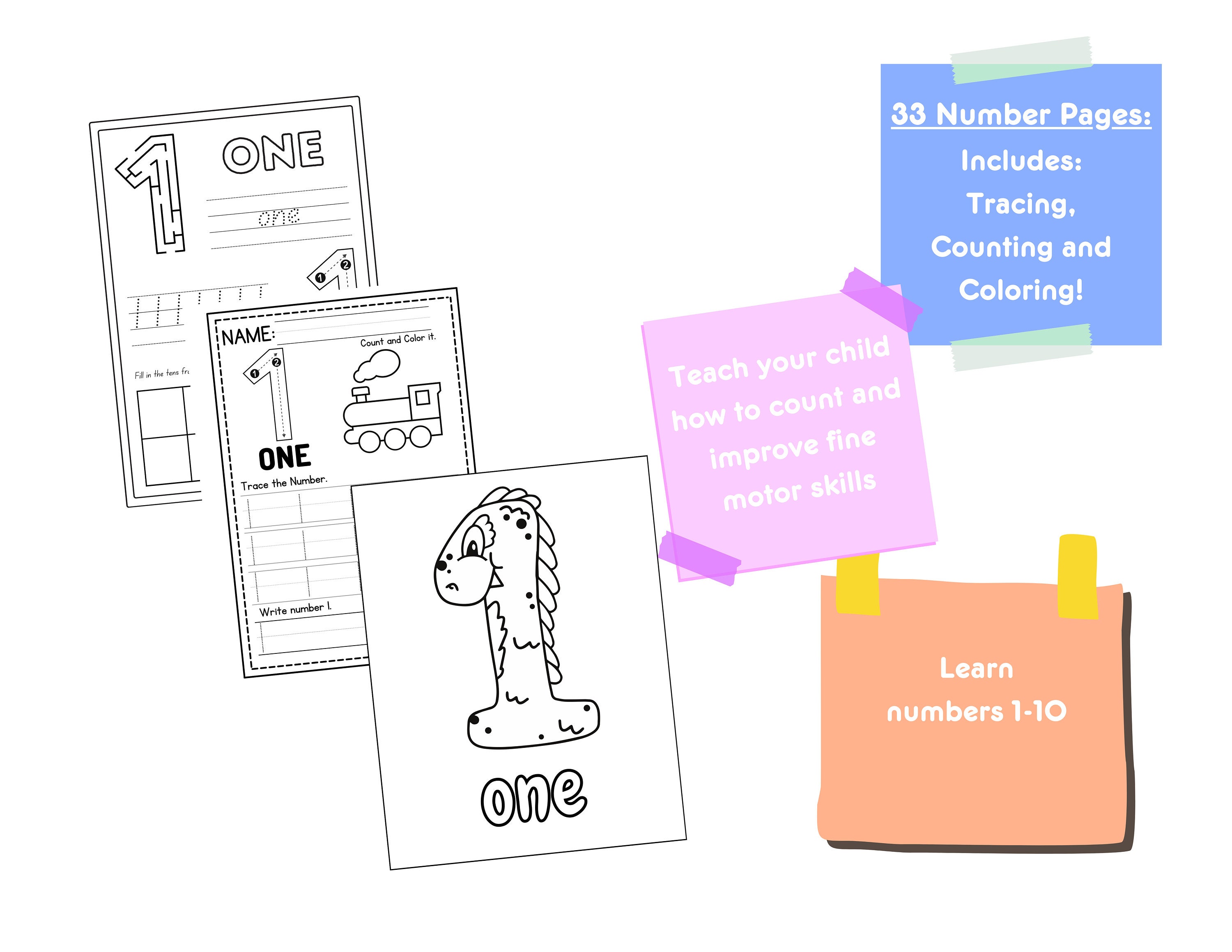 Personalized Preschool Numbers Workbook | Fun Counting & Tracing ...