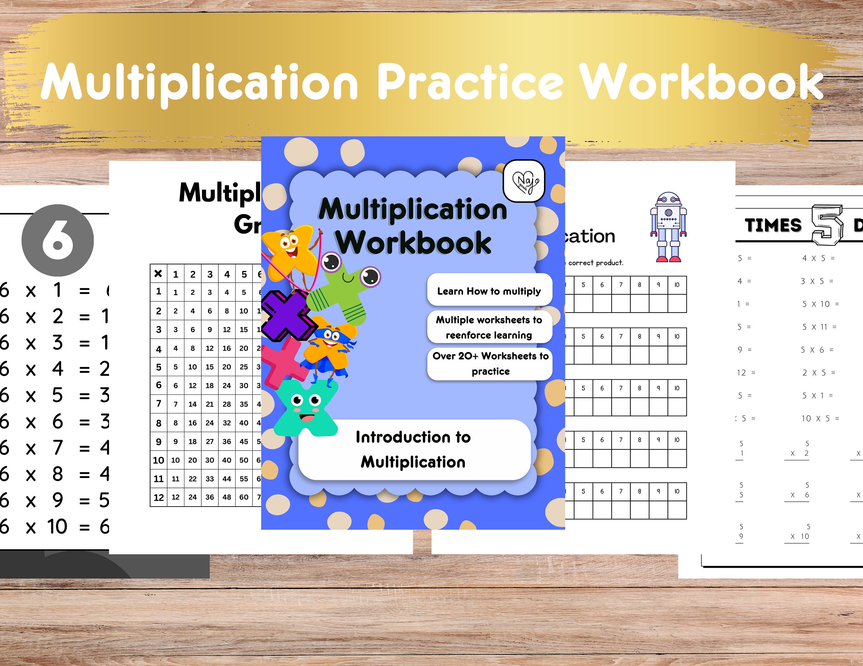 43-page Multiplication Practice Workbook Printable Math Worksheets ...