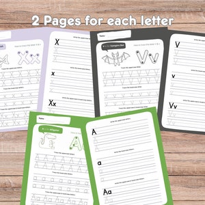 Preschool & Kindergarten Alphabet Tracing Workbook | Printable ABC ...