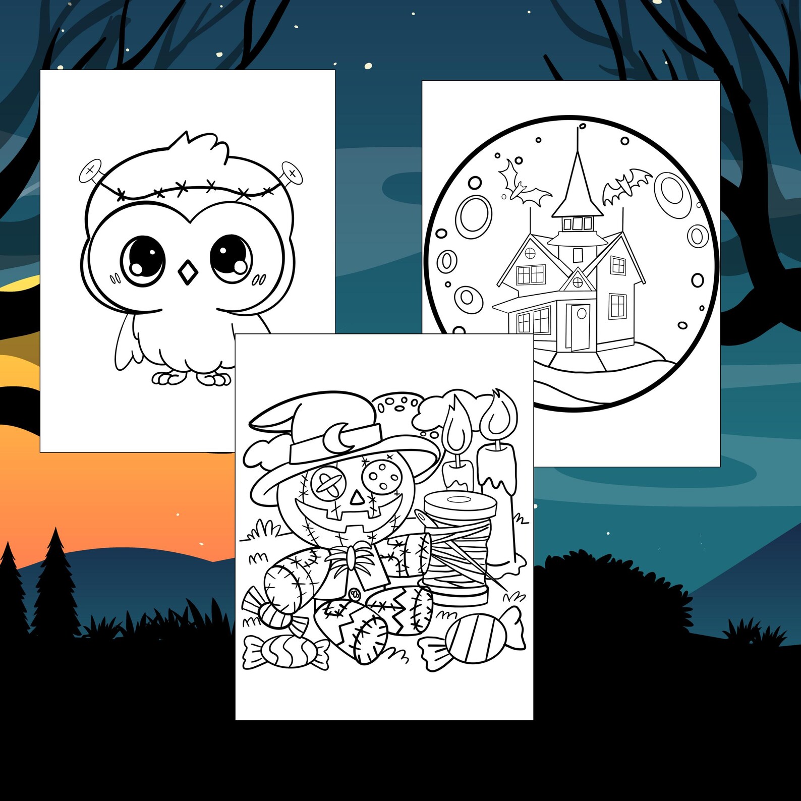 10 Kids Halloween Coloring Pages Printable Coloring Sheets Fun ...