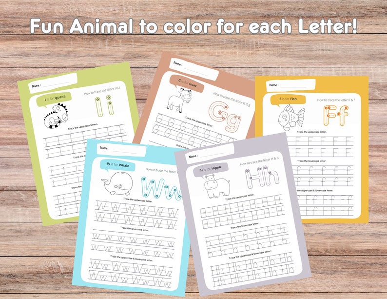 Preschool & Kindergarten Alphabet Tracing Workbook | Printable ABC ...