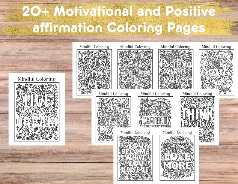Mindful Coloring Pages for Kids, Inspirational Coloring Sheets ...