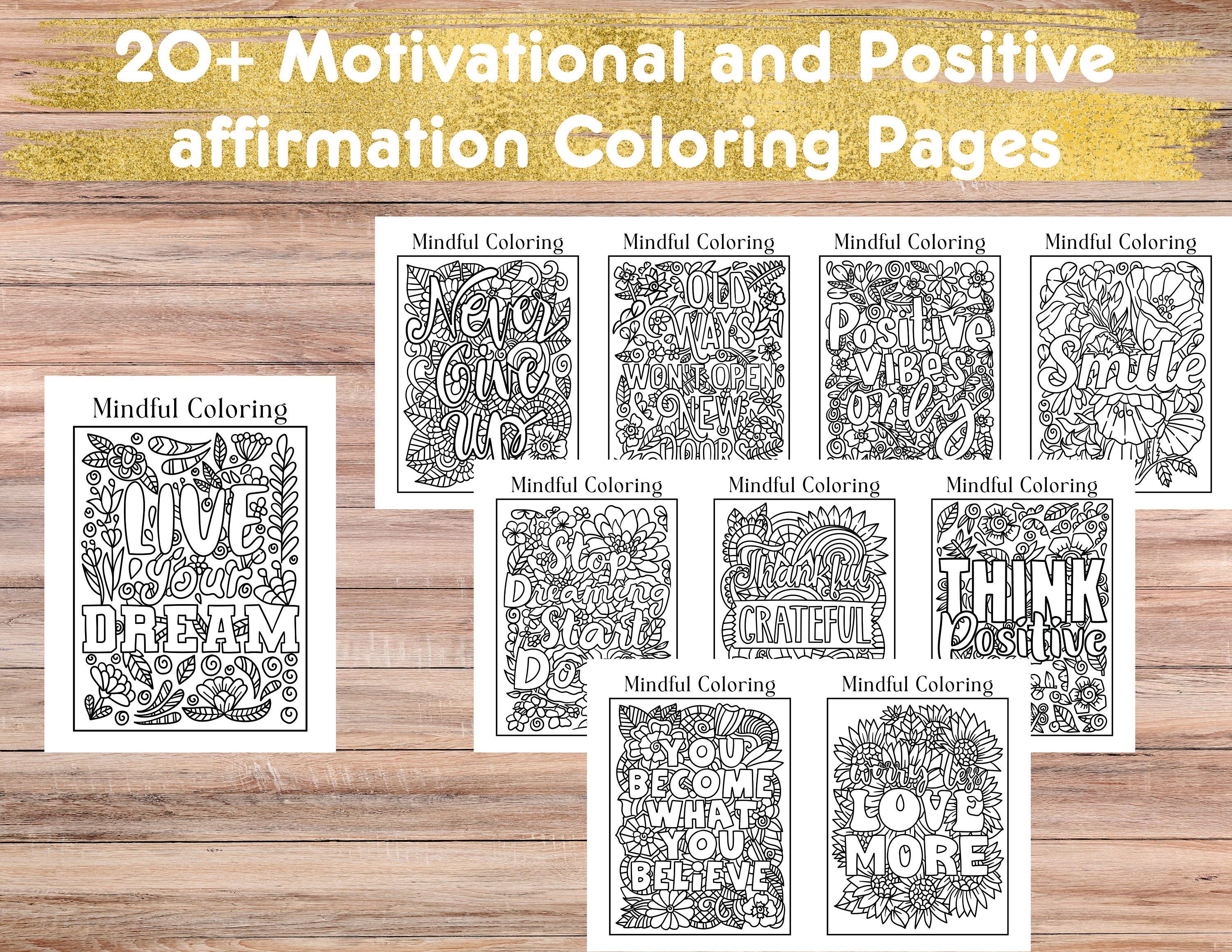 Mindful Coloring Pages for Kids, Inspirational Coloring Sheets ...