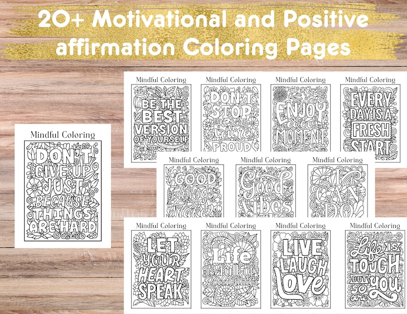 Mindful Coloring Pages for Kids, Inspirational Coloring Sheets ...
