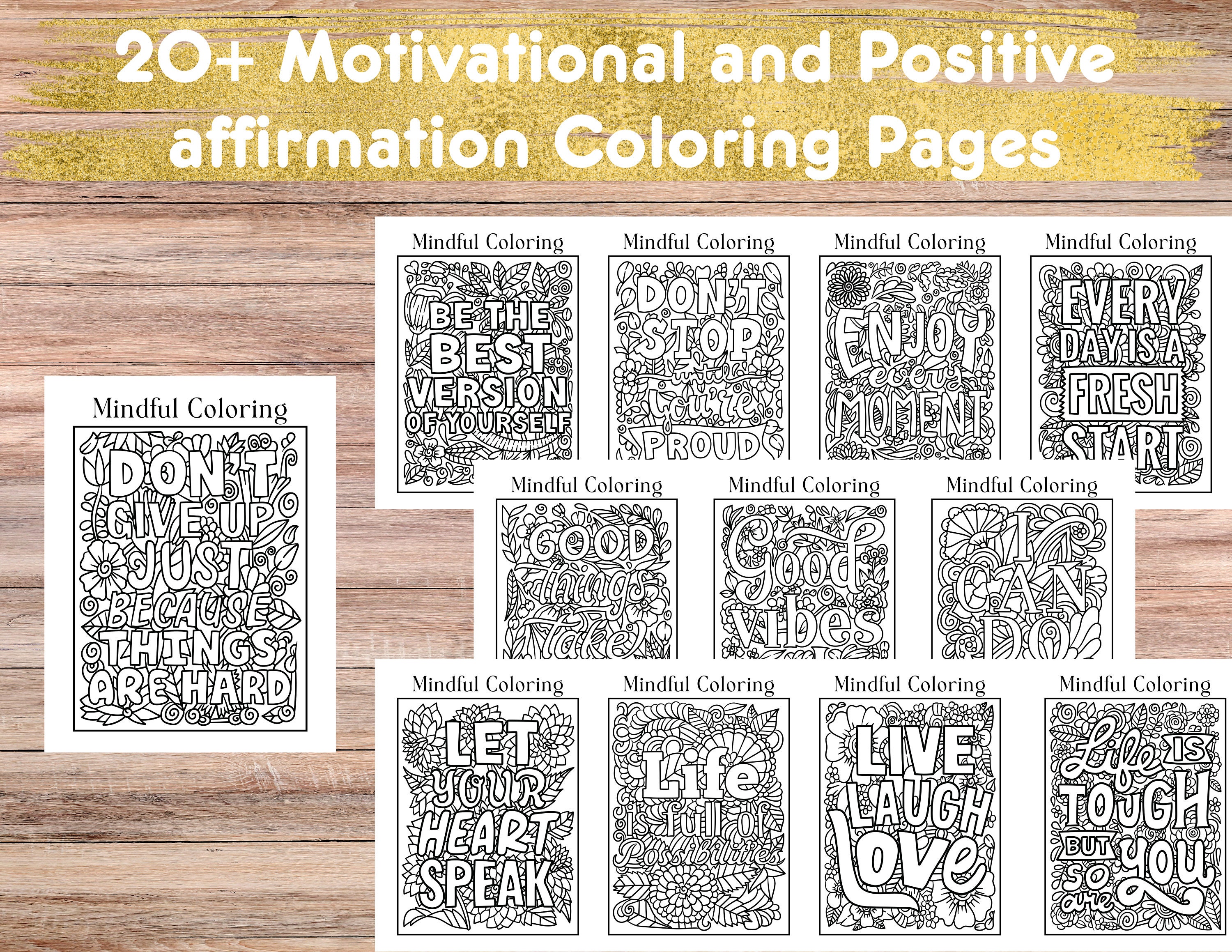 Mindful Coloring Pages for Kids, Inspirational Coloring Sheets ...