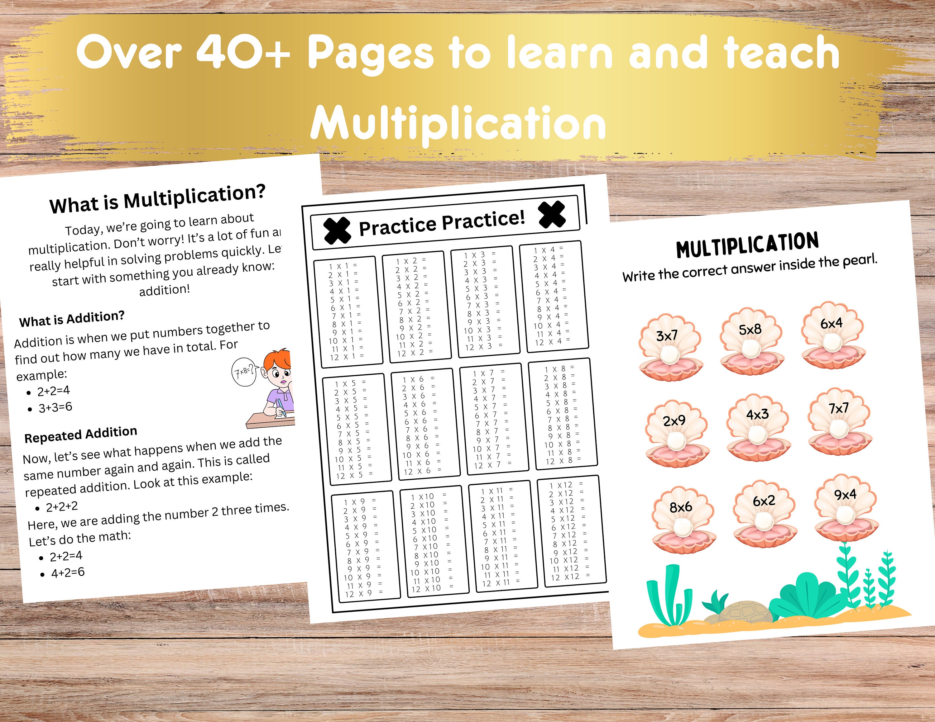 43-page Multiplication Practice Workbook Printable Math Worksheets ...
