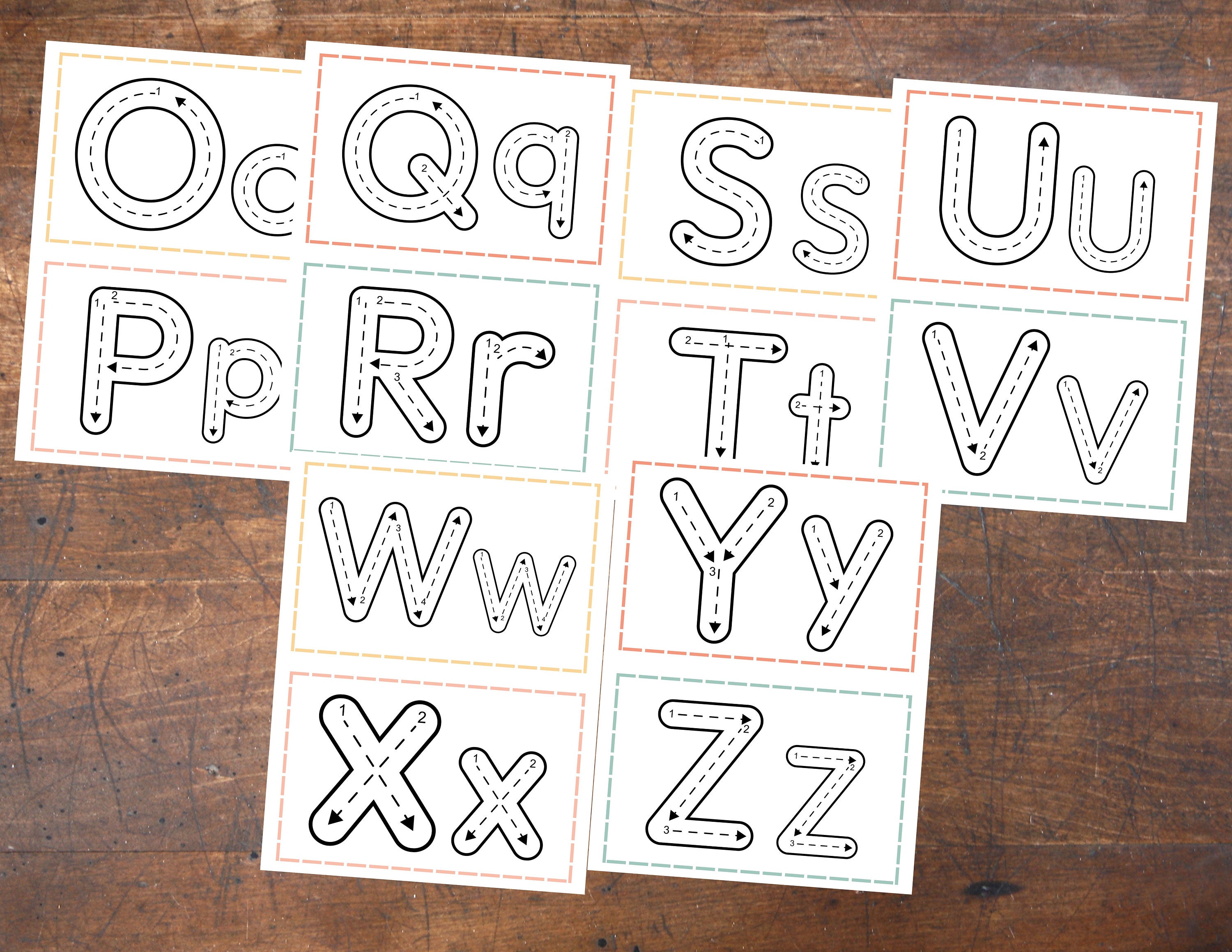 Kindergarten Alphabet Tracing Cards, Printable ABC Flashcards, Large ...