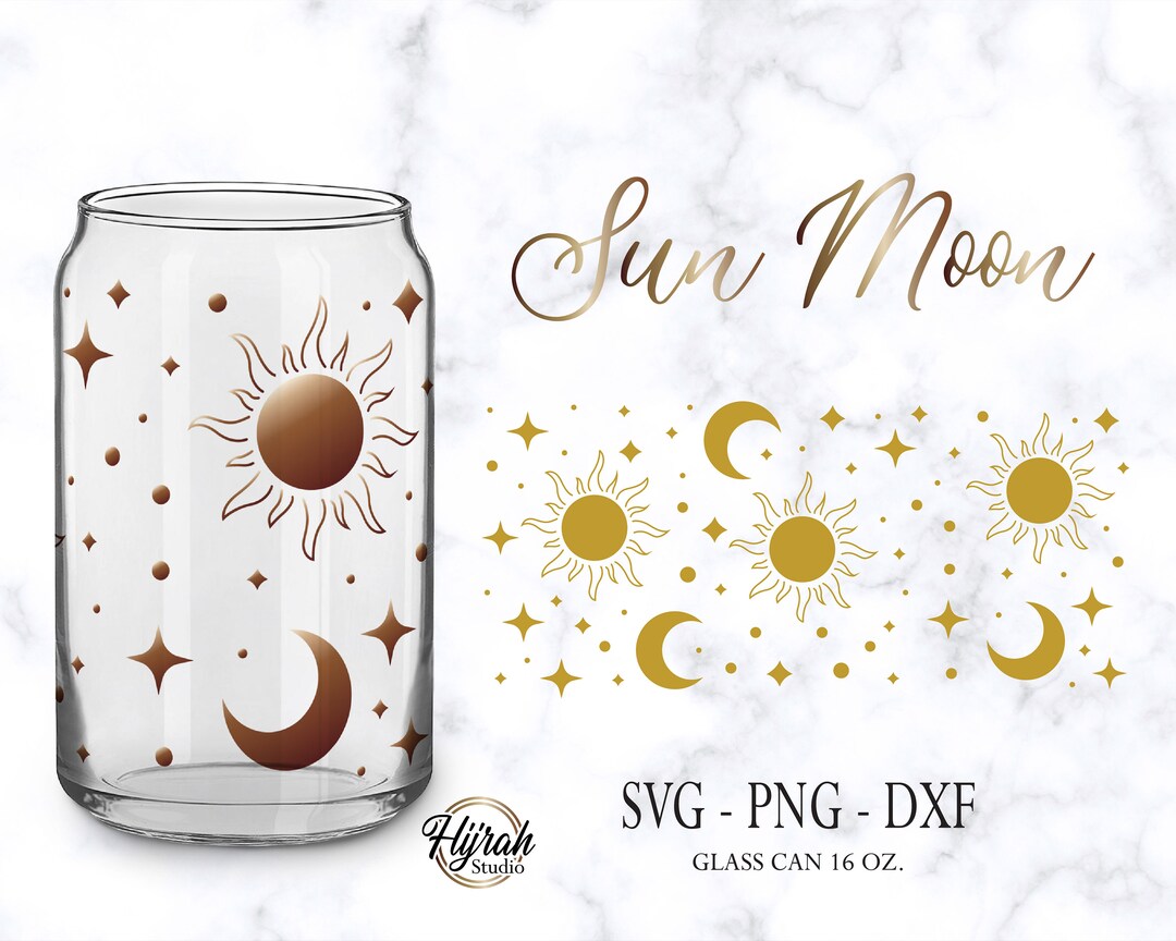 Sun Moon Can Wrap • Digital Download SVG Files for Cricut - 16oz Can ...