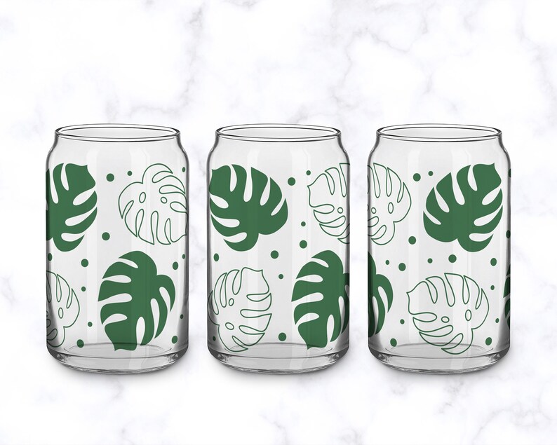 Monstera Pattern Can Wrap • Digital Download SVG Files for Cricut ...